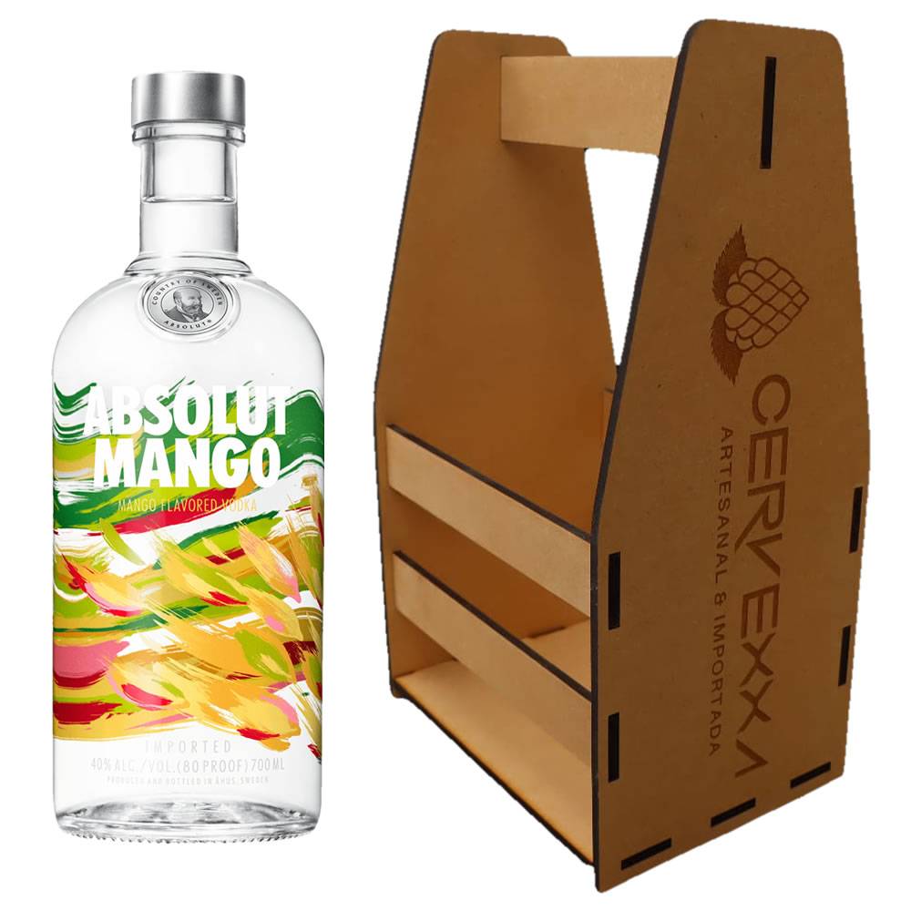 Vodka Absolut Mango + Canastilla Pack Cervezas Artesanales